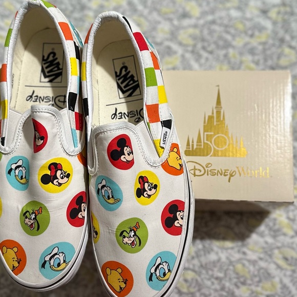 Vans | Shoes | Disney Vans Classic Slipon Featuring Multiple Characters ...
